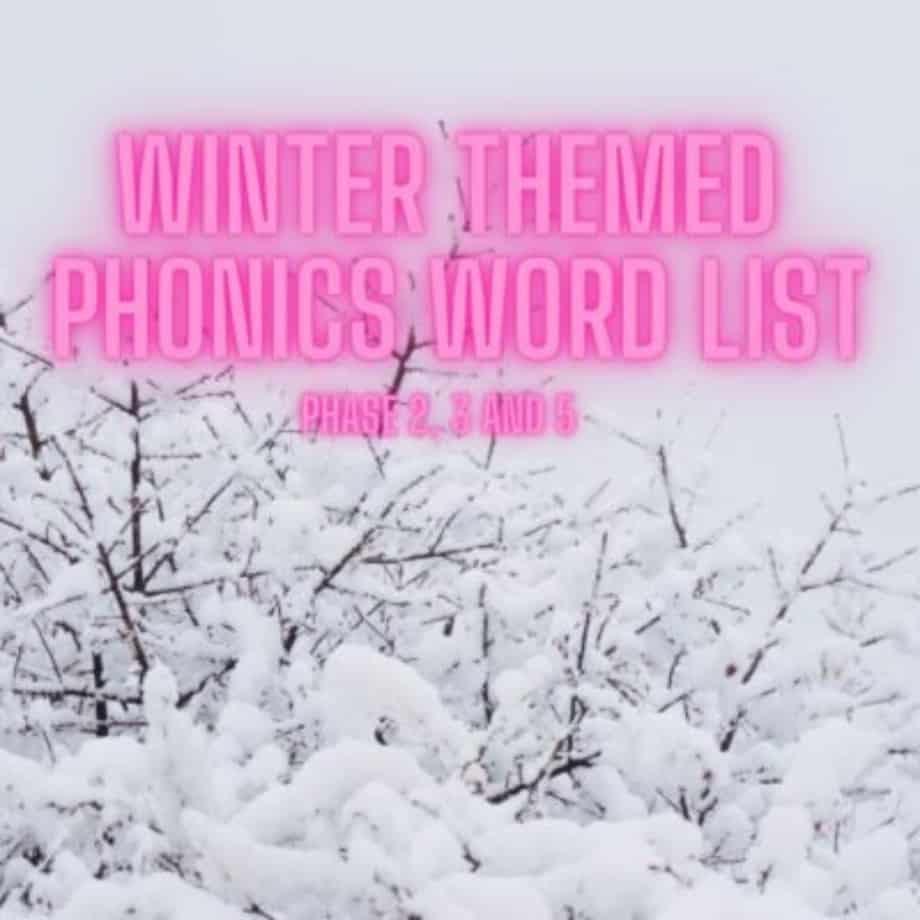 Winter Phonics Words List The Petal Resources Blog