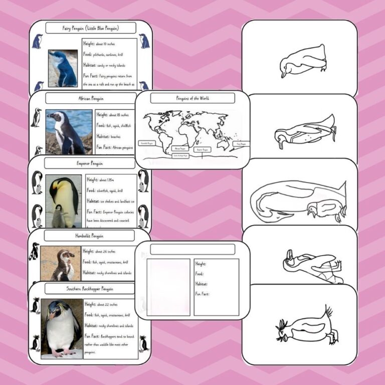 World Penguin Day Free Printables; More Fluff to Love - Petal Resources