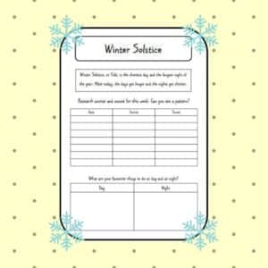 Winter Solstice For Kids Free Home Education Printable - Petal Resources